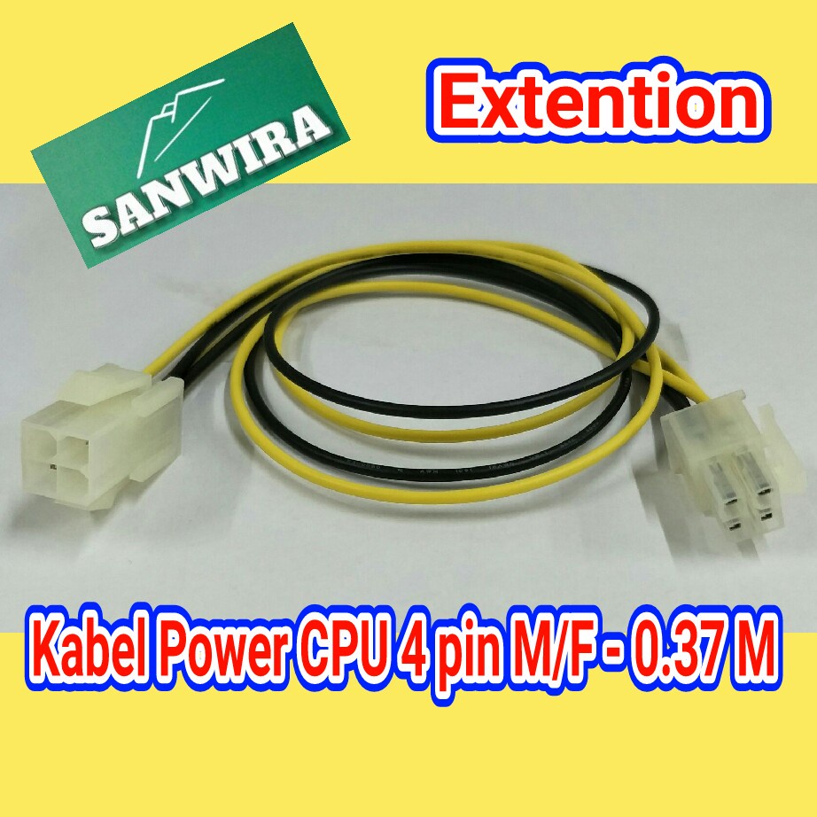 Jual Kabel Power CPU 4 pin Male to Female extension 37 cm / Kabel Power ...