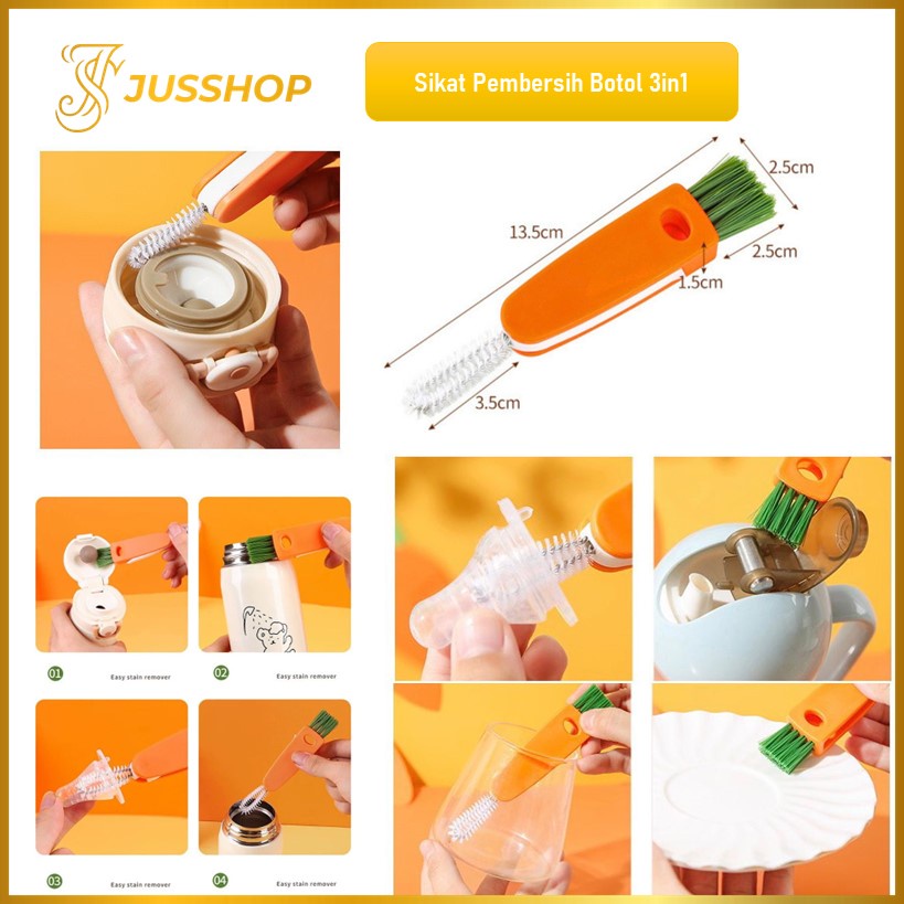 Jual Sikat Pembersih Botol 3in1 Alat Pembersih Celah Tutup Botol ...