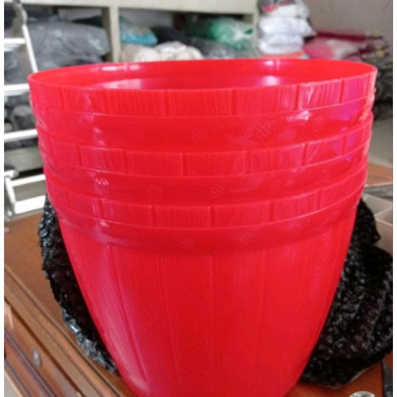 Jual Pot Tanaman Hias Motif Kayu Gentong merah | Shopee Indonesia