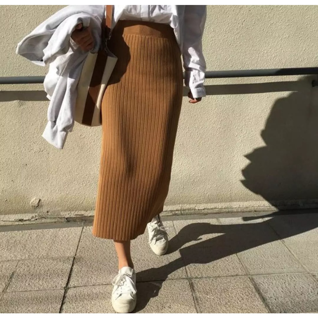 Jual ROK SPAN MAXI RAJUT TEBAL PREMIUM | Shopee Indonesia