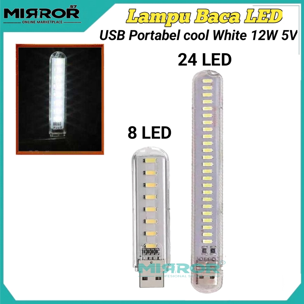 Jual Lampu Baca Mini LED USB Strip Portable Cool White 12W 5V | Shopee ...