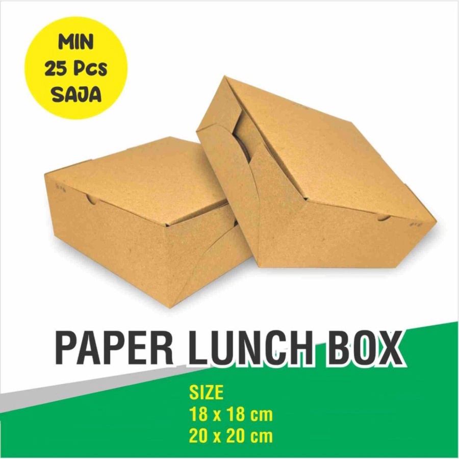 Jual Box Kraft 18x18 | Kotak Nasi | Dus Kemasan Makanan 18 x 18 Coklat ...
