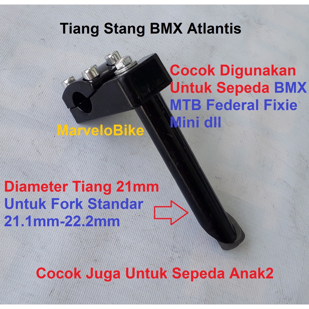 Jual Stem Tiang Stang Sepeda Bmx Fixie Mini Atlantis 21mm Shopee Indonesia