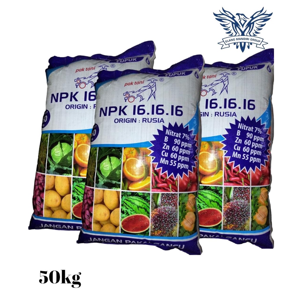 Jual Pupuk 50KG NPK 16-16-16 BIRU Pak Tani ORIGIN RUSIA Pupuk Tanaman Buah dan Sayuran KARUNGAN ...