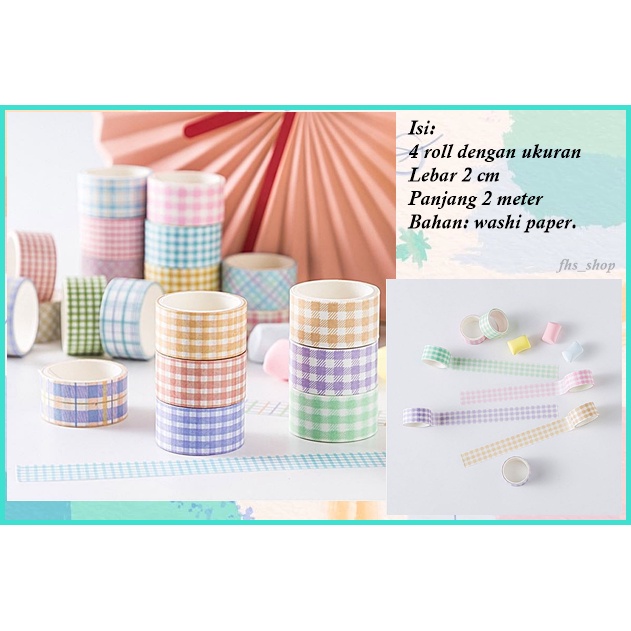 Jual Washi Tape Washi Tape Aesthetic Masking Tape Selotip Aesthetic ...