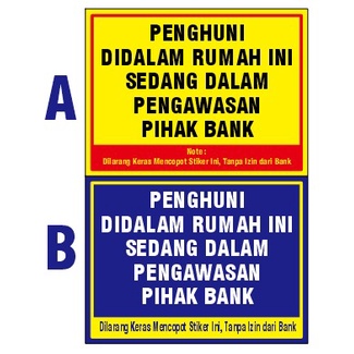 Jual STIKER VINYL PENGHUNI DALAM PENGAWASAN BANK (DIJUAL SATUAN ...