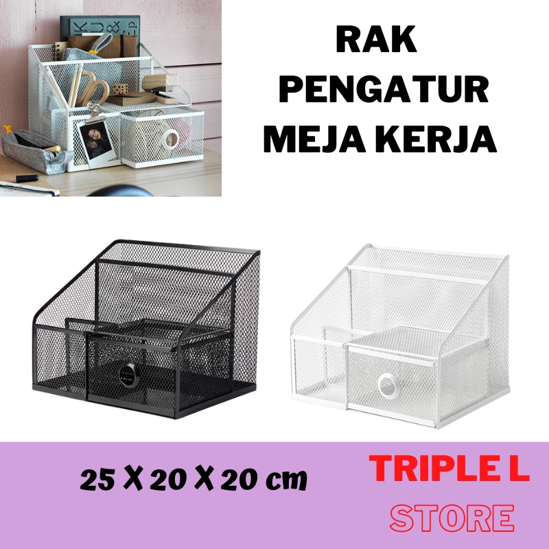 Jual Rak Organizer Meja Kerja Belajar Stationery Kosmetik Pengatur Meja ...