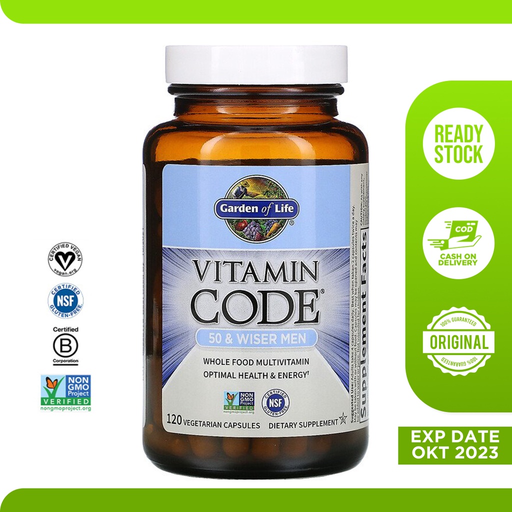 Jual Suplemen Vitamin Multivitamin Pria 50+ Tahun Garden of Life Code ...