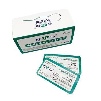 Jual rt med surgical suture polyester 2/0 3/0 per 1pcs | Shopee Indonesia
