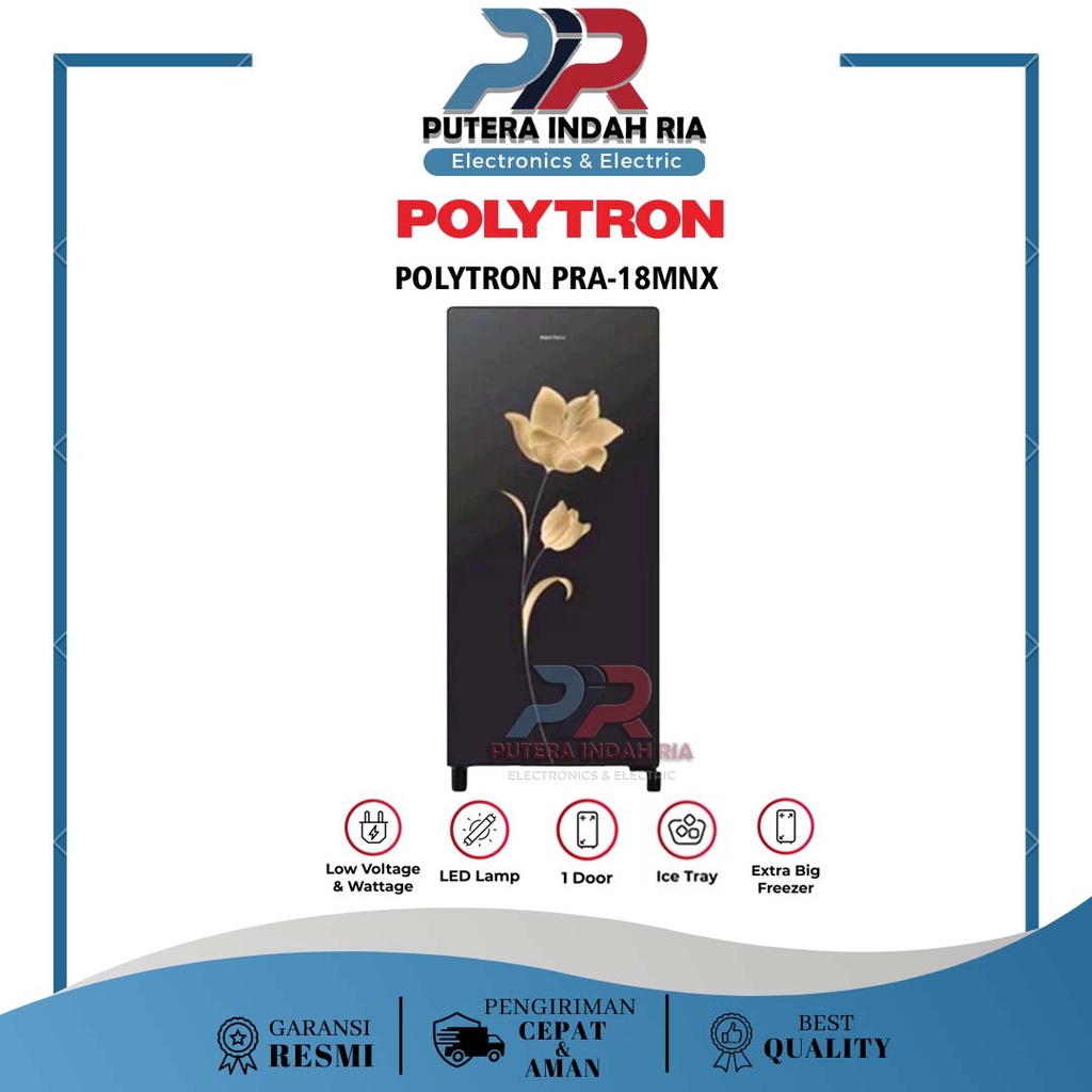 Jual Kulkas 1 Pintu POLYTRON PRA-18MNX / PRA 18 MNX Black 180 Liter ...
