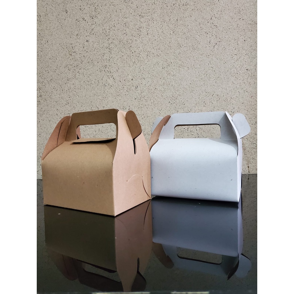 Jual Gable box Kraft Back/ Box snack / Kotak kue coklat putih | Shopee ...