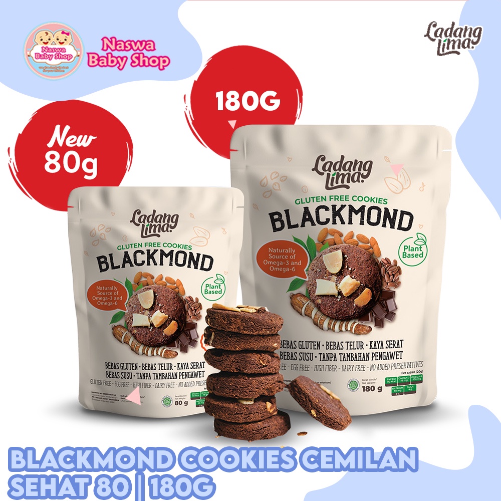 Jual Ladang Lima Blackmond Cookies Cemilan Sehat 80 | 180g | Shopee ...