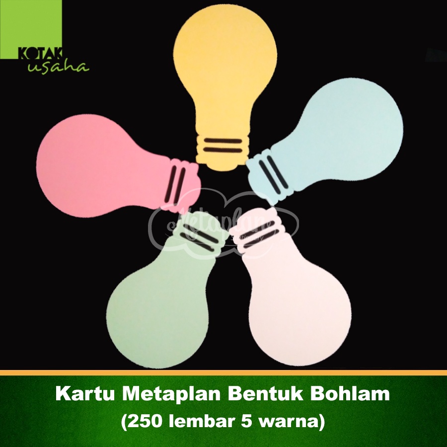 Jual Kartu Metaplan Bentuk Lampu Bohlam (250 lembar 5 warna) | Shopee ...