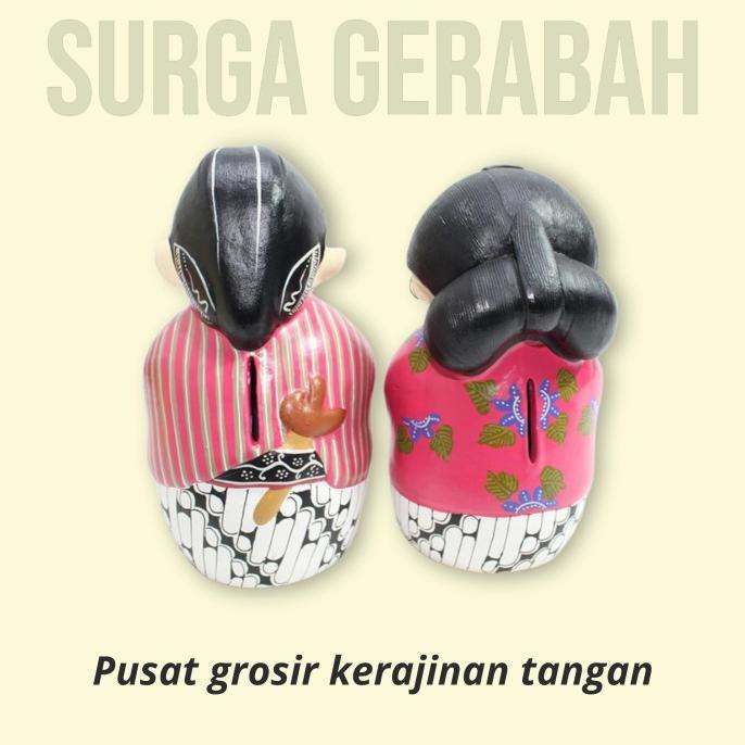 Jual Pajangan patung batik penganten Jawa - Celengan pengantin Jawa set ...