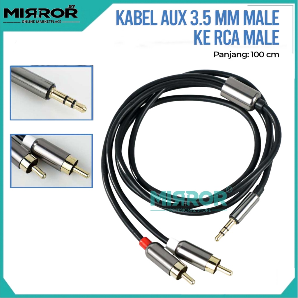 Jual Kabel AUX 3.5mm Male ke RCA Male 100 cm | Shopee Indonesia