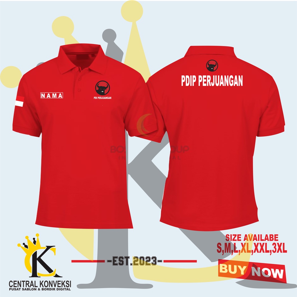Jual Poloshirt / Kaos Kerah Polo Partai PDIP PERJUANGAN | Shopee Indonesia