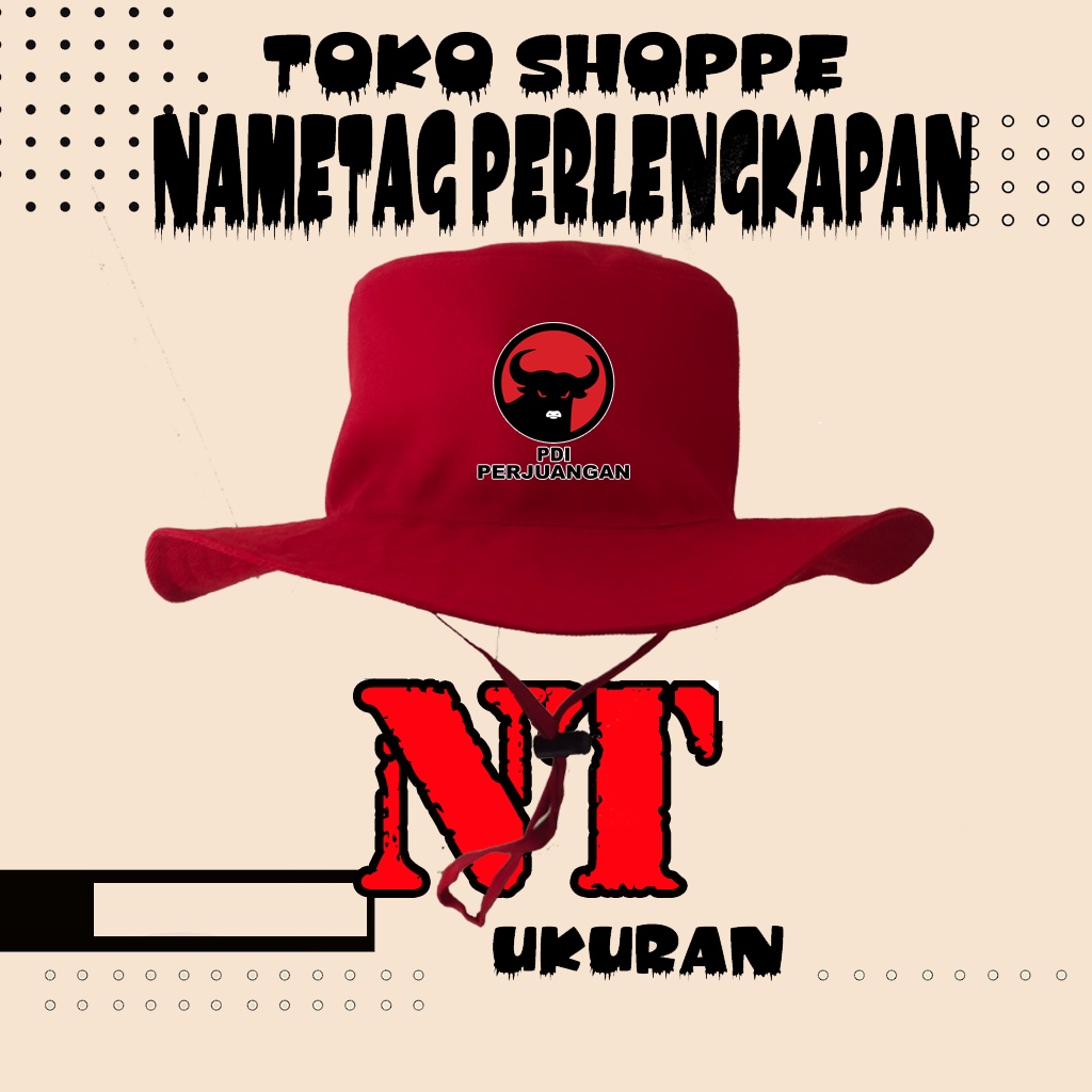 Jual Topi Rimba PDIP Dewasa |Bahan Metador | Shopee Indonesia