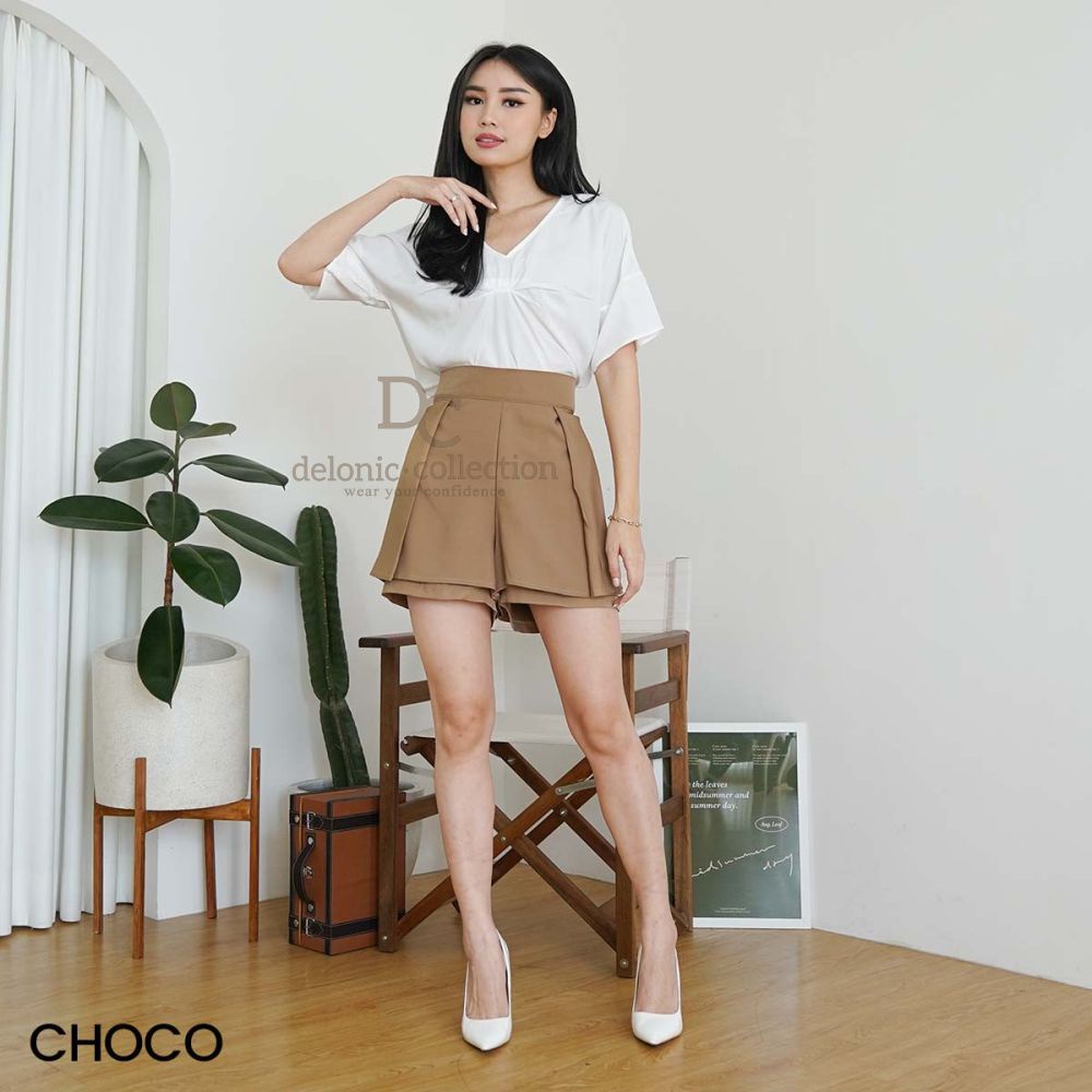 Jual Litha Shortpants Skort Two Layer Highwaist Sakura - Bawahan Celana Pendek 2 Lapis Short ...