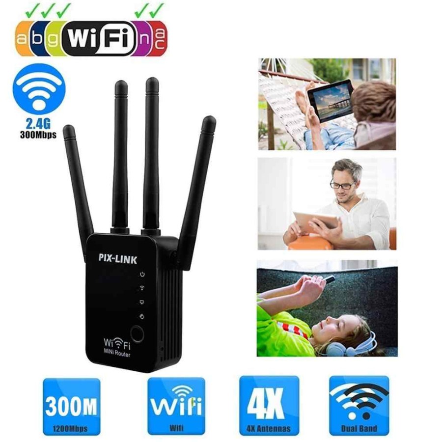 Jual PIX-LINK WR16 Repeater/Router/AP Wi-Fi Wireless WLAN Signal ...