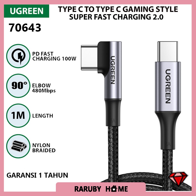 Jual Ugreen Kabel Charger Casan USB C to Type C Aluminium Cable Data ...