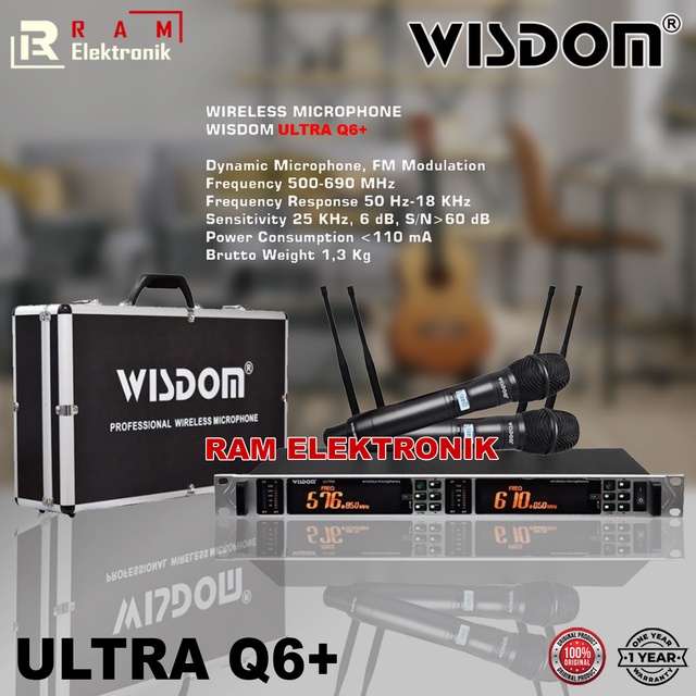 Jual Mic Wireless WISDOM Q6 / Q-6 Dual 2 Handle Free koper Original | Shopee Indonesia