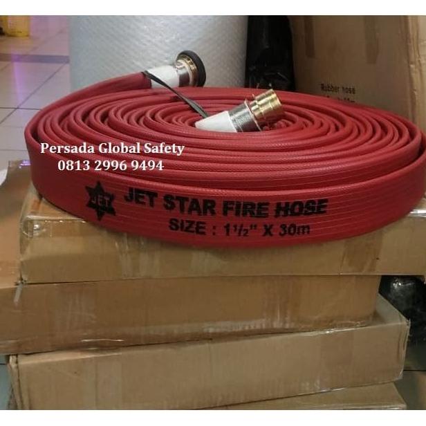 Jual Fire Hose Rubber Red 1,5" X 30M Selang Hidran Hydrant Coupling ...