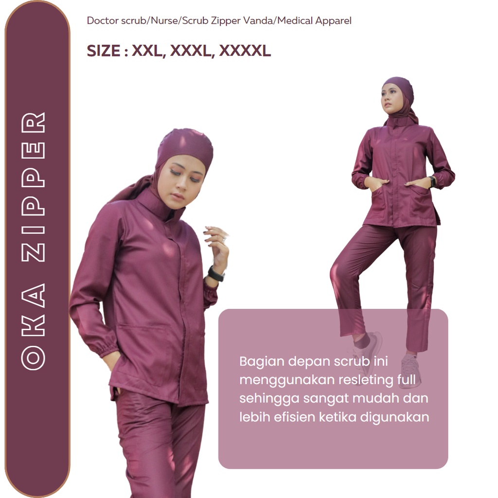 Jual BAJU JAGA LENGAN PANJANG MODEL ZIPPER JUMBO /BAJU OK/BAJU SCRUB ...
