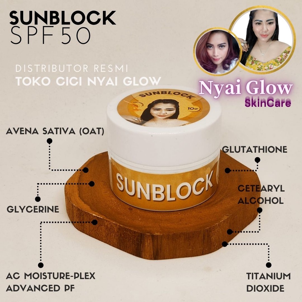 Jual Sunblock SPF 50 Nyai Glow SkinCare Krim Sunblok Pagi dan Siang ...