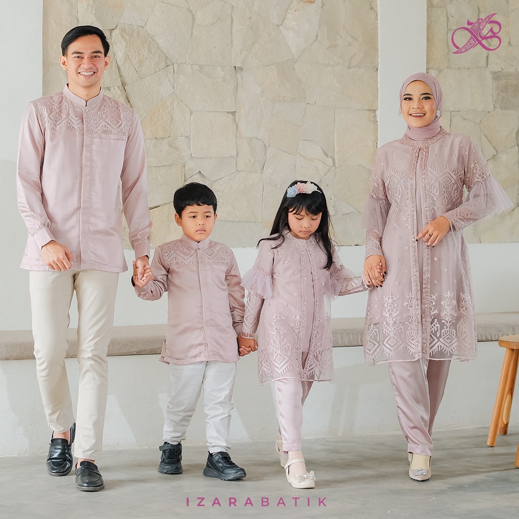 Jual ( Family Set Lalita Dusty Pink - Raya Collection Izarabatik ) Baju ...