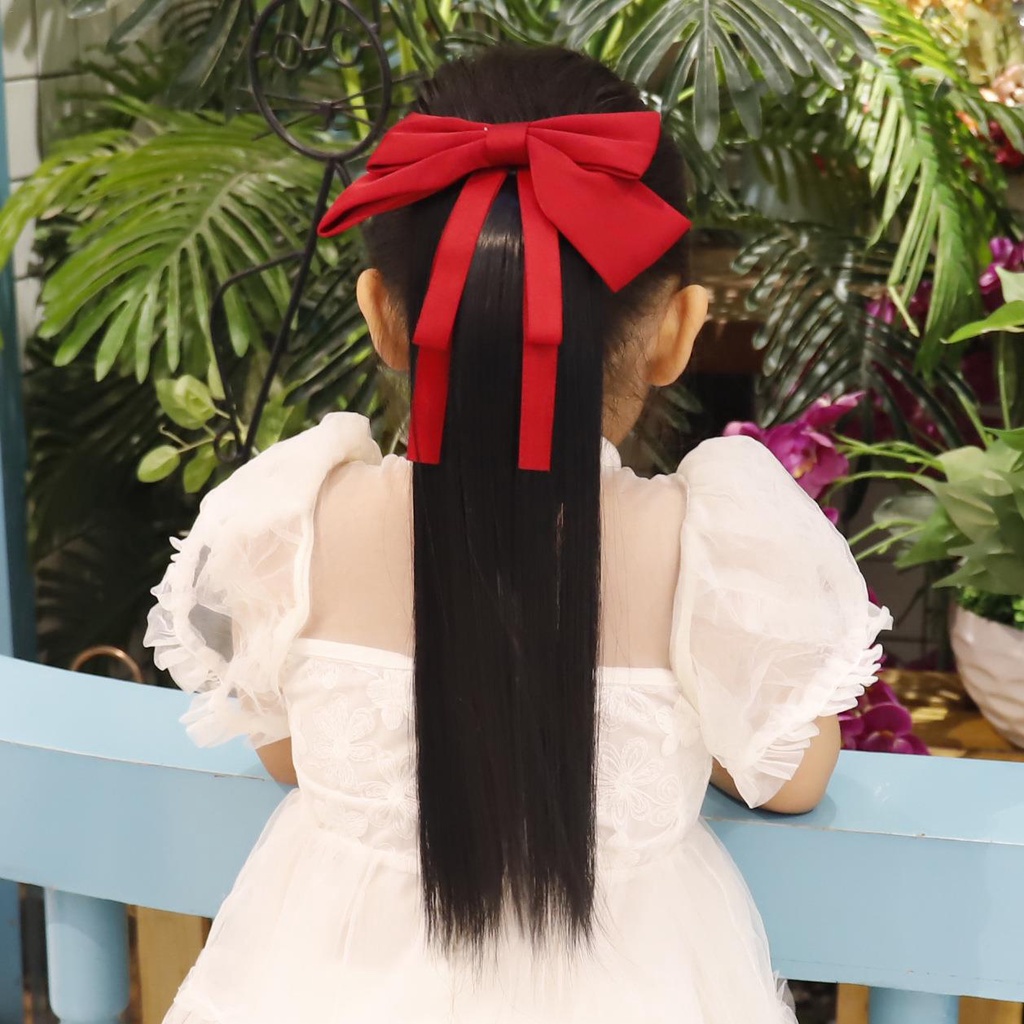 Jual Gadis busur rambut lurus ekor kuda anak ekor kuda hiasan kepala ...