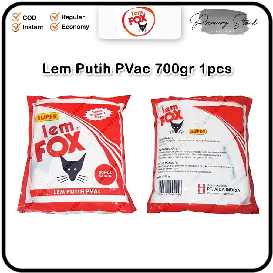 Jual Lem Fox Kuning 700 Gram Bungkus Merah Refill Glue Kayu Kertas ...