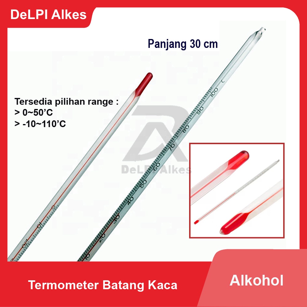 Jual Termometer Thermometer Batang Stick Kaca Glass Alkohol Untuk ...