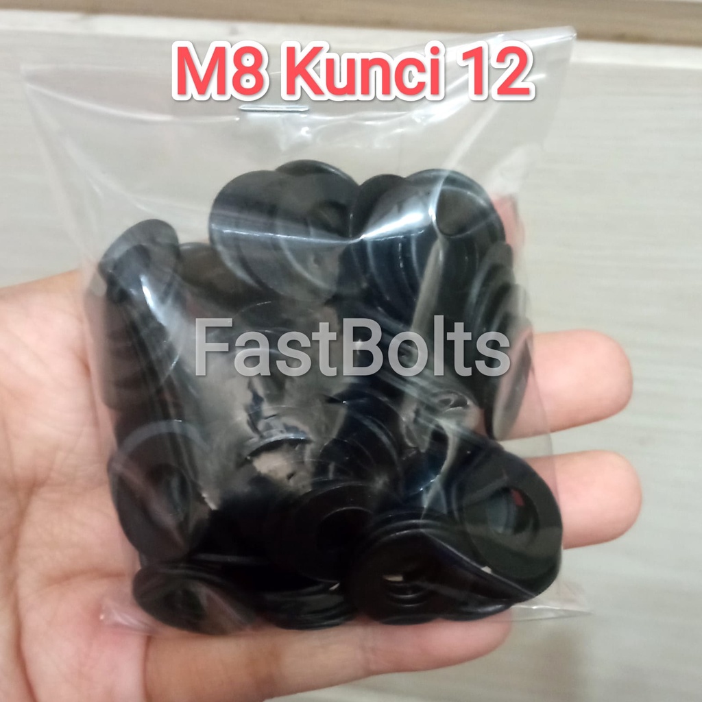 Jual [100 PCS] Ring Baut Kunci 12 BAJA HITAM / Ring Plat M8 | Shopee ...