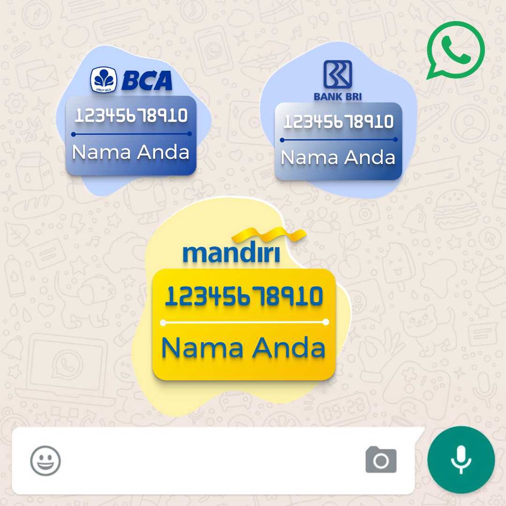 Jual STICKER WA WHATSAPP CUSTOM REKENING | Shopee Indonesia