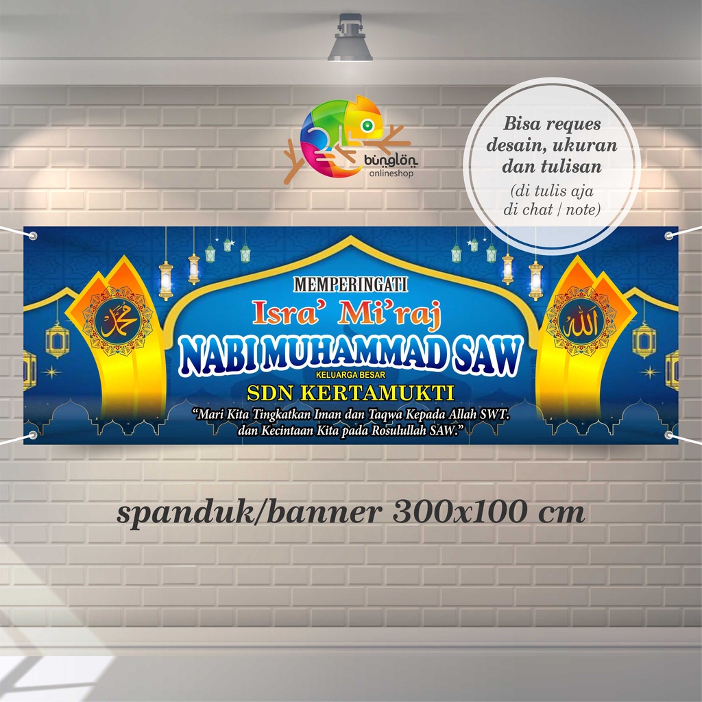 Jual Spanduk Banner 300x100 Cm Spanduk Maulid Nabi SAW, Spanduk Isra Mi ...