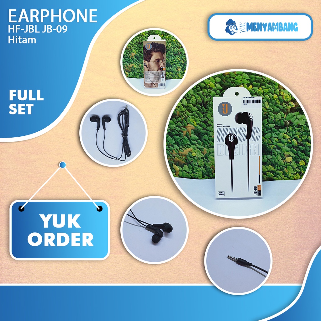 Jual 42658 | HF-JBL JB-09 Hitam | Stereo Earphone JBL JB-09 3D Sound ...
