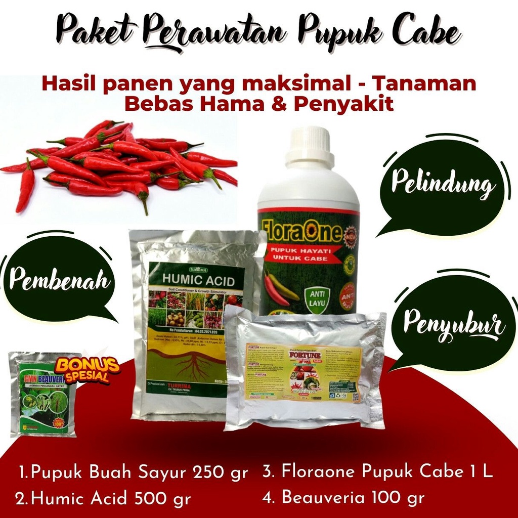 Jual Paket Obat Bulai Cabai Anti Virus Daun Cabai, Pupuk Cabe Rawit Terbaik, Melebatkan Buah ...