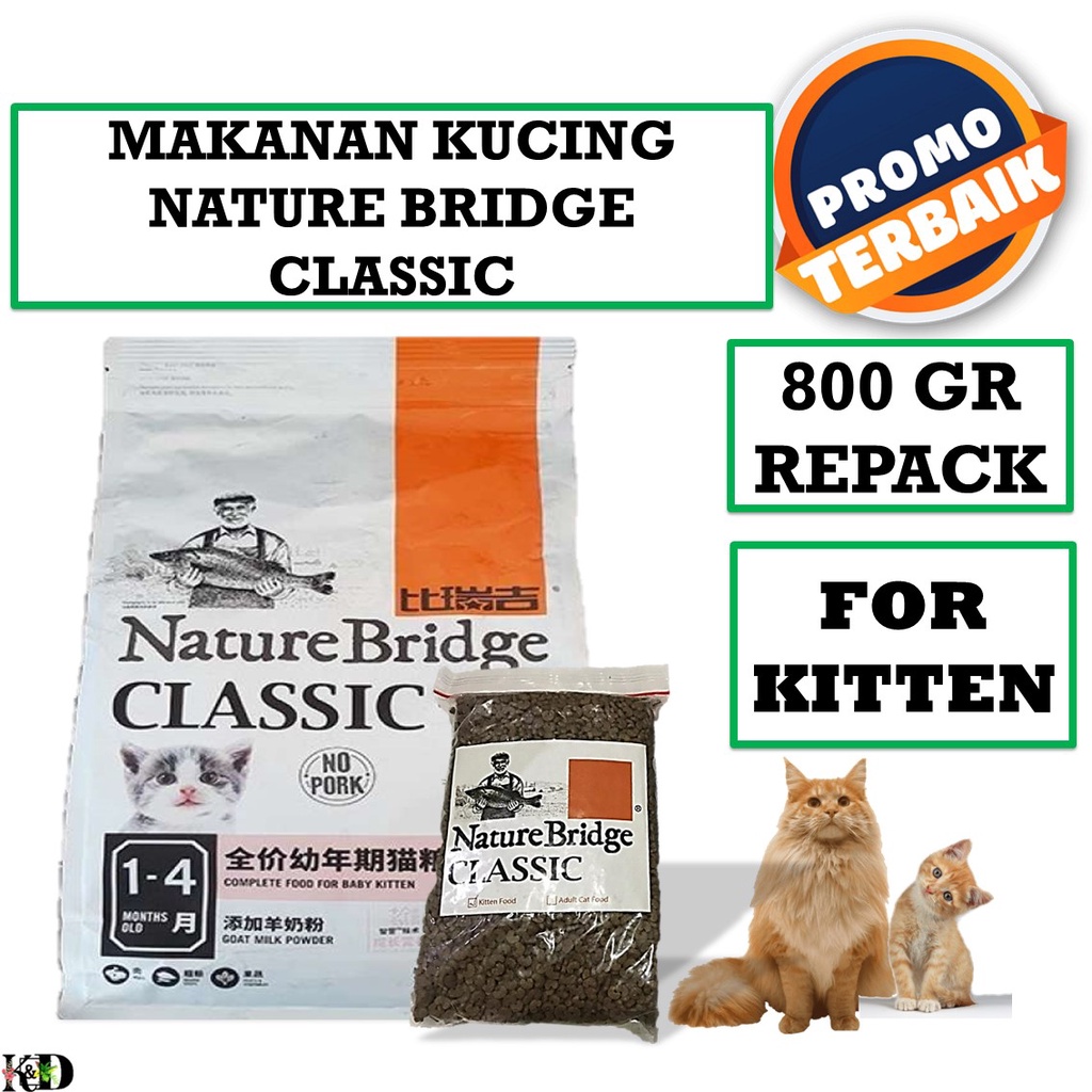 Jual Makanan Kucing Nature Bridge Kitten Classic 800gr NB kitten ...