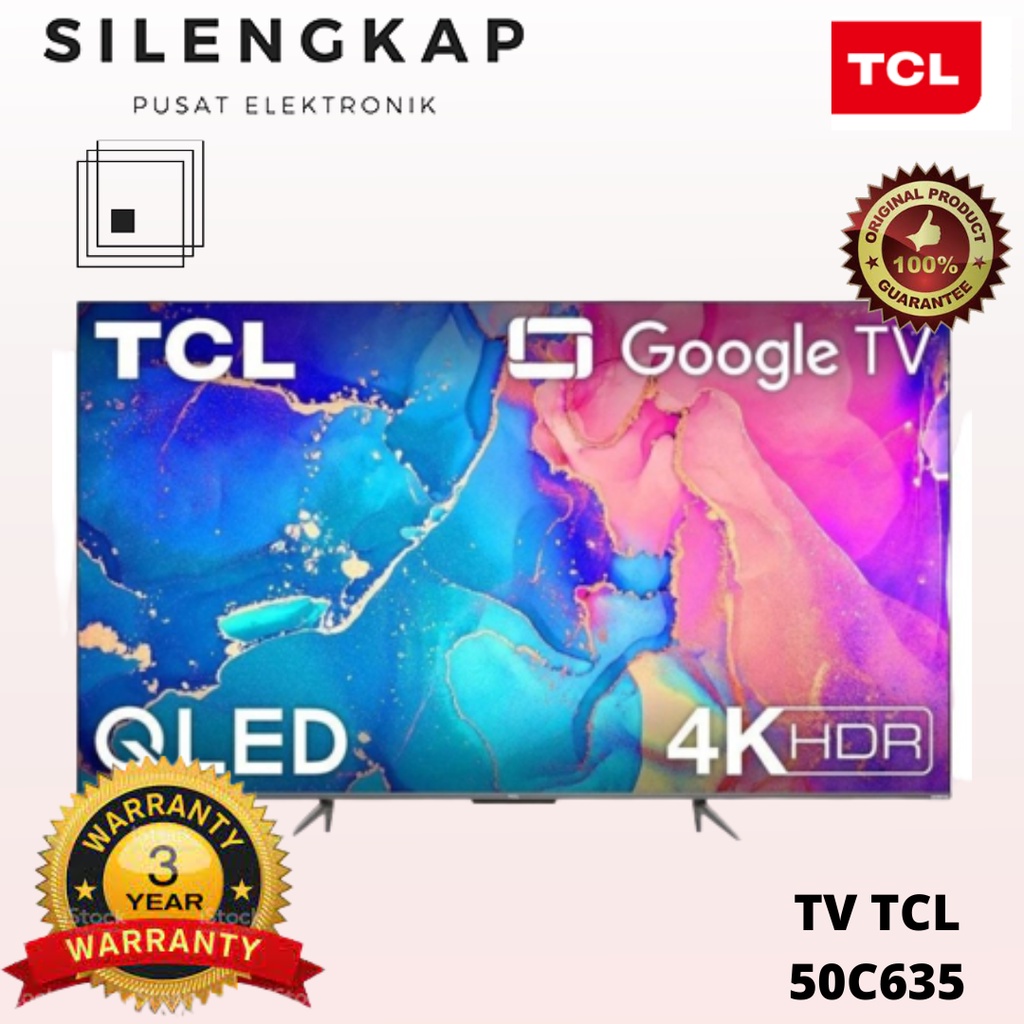 Jual QLED TV TCL 50C635 C635 GOOGLE TV 50 INCH 50" SMART TV 50 INCH 4K ...