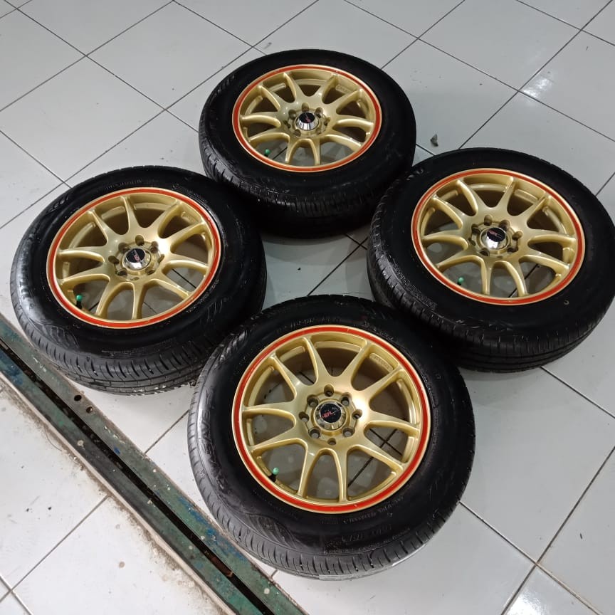 Jual Velg Ban Mobil Bekas Racing Hsr Kamikaze Ring 15 Lebar 6,5 Pcd 4x100 4x114 + ban 185 65 R15 ...