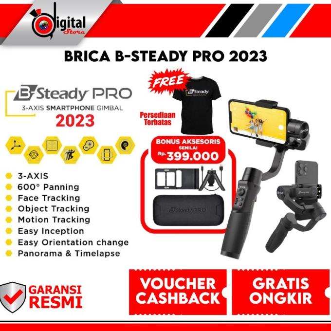 Jual Brica BSteady Pro 2023 - B-Steady Pro 2023 NEW 3-Axis Gimbal Smartphon | Shopee Indonesia