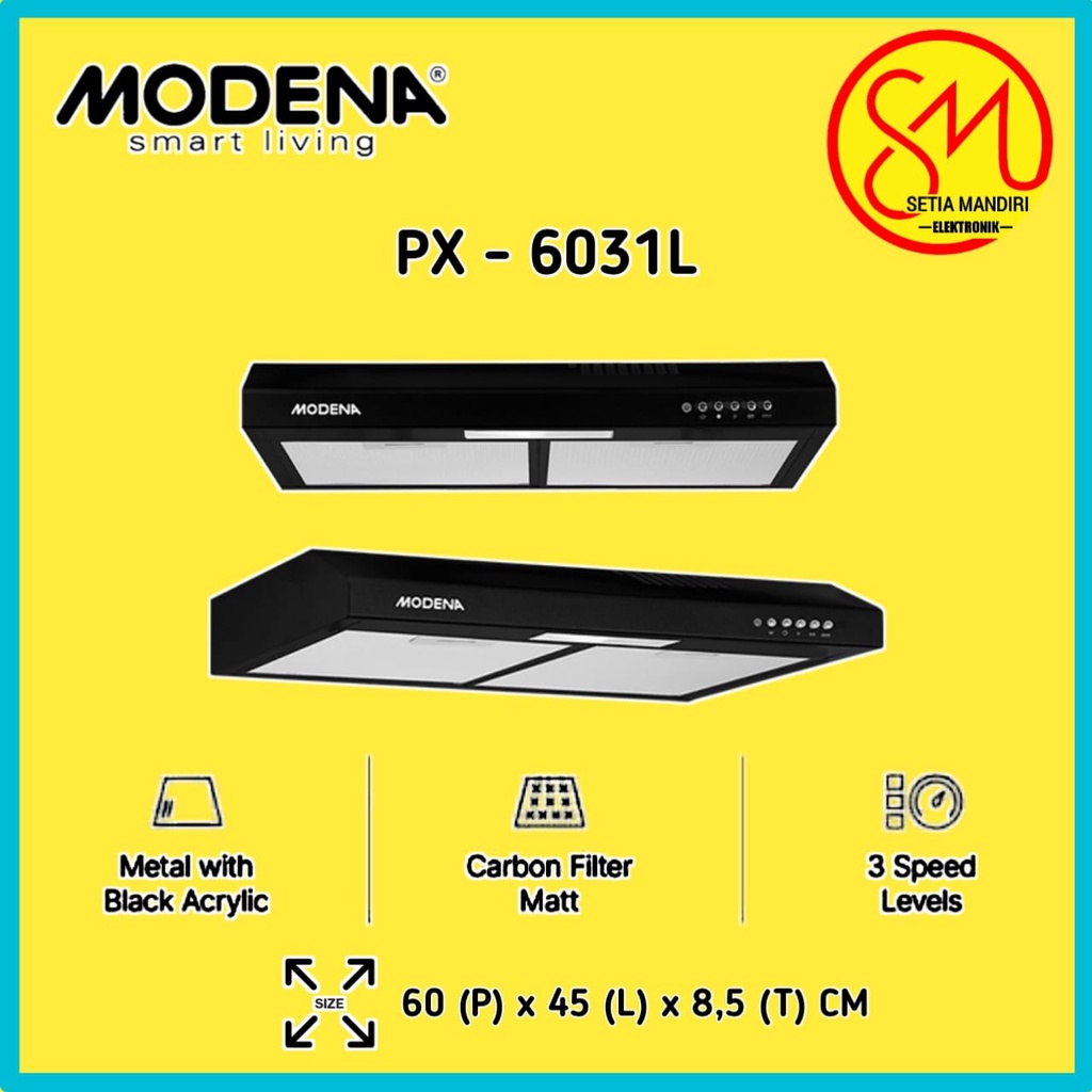 Jual MODENA PX6031L Cooker Hood Slim Penghisap Asap Dapur PX 6031 L | Shopee Indonesia