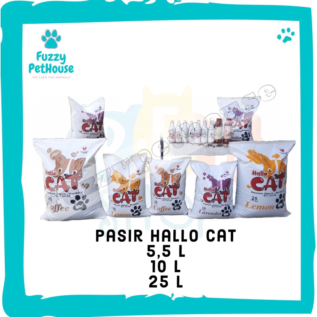 Jual Pasir kucing gumpal wangi 25 liter Pasir Kucing Wangi Hallo Cat ...