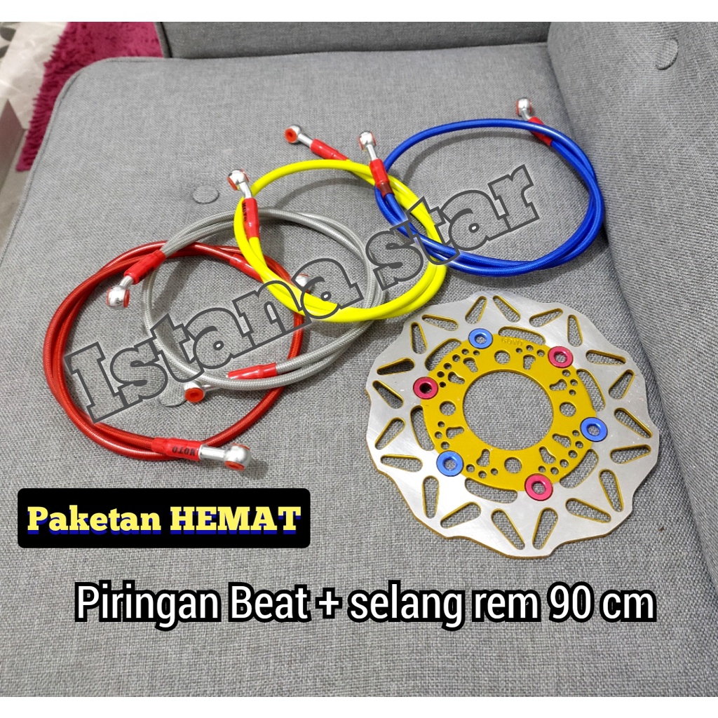 Jual SEPAKET PIRINGAN DEPAN MOTIF PLUS / SELANG REM DEPAN 90 CM MATIC ...