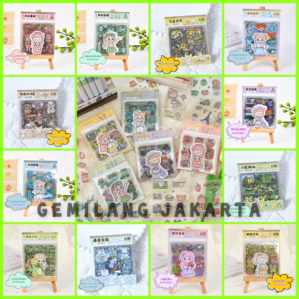 Jual GEM - STIKER ISI 20 LEMBAR STIKER LUCU STIKER TRANSPARAN STIKER ...