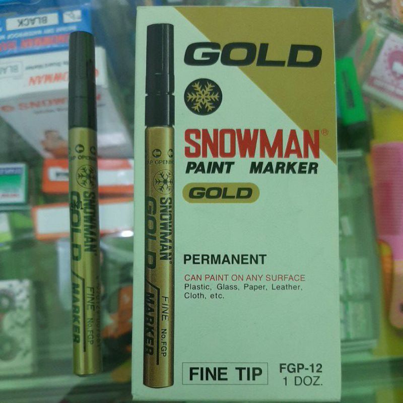Jual spidol emas kecil (spidol snowman paint marker gold fine tip ...