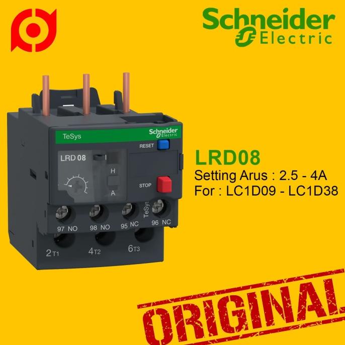 Jual Thermal Overload Relay LRD08 2,5-4A Termal Kontaktor Schneider | Shopee Indonesia