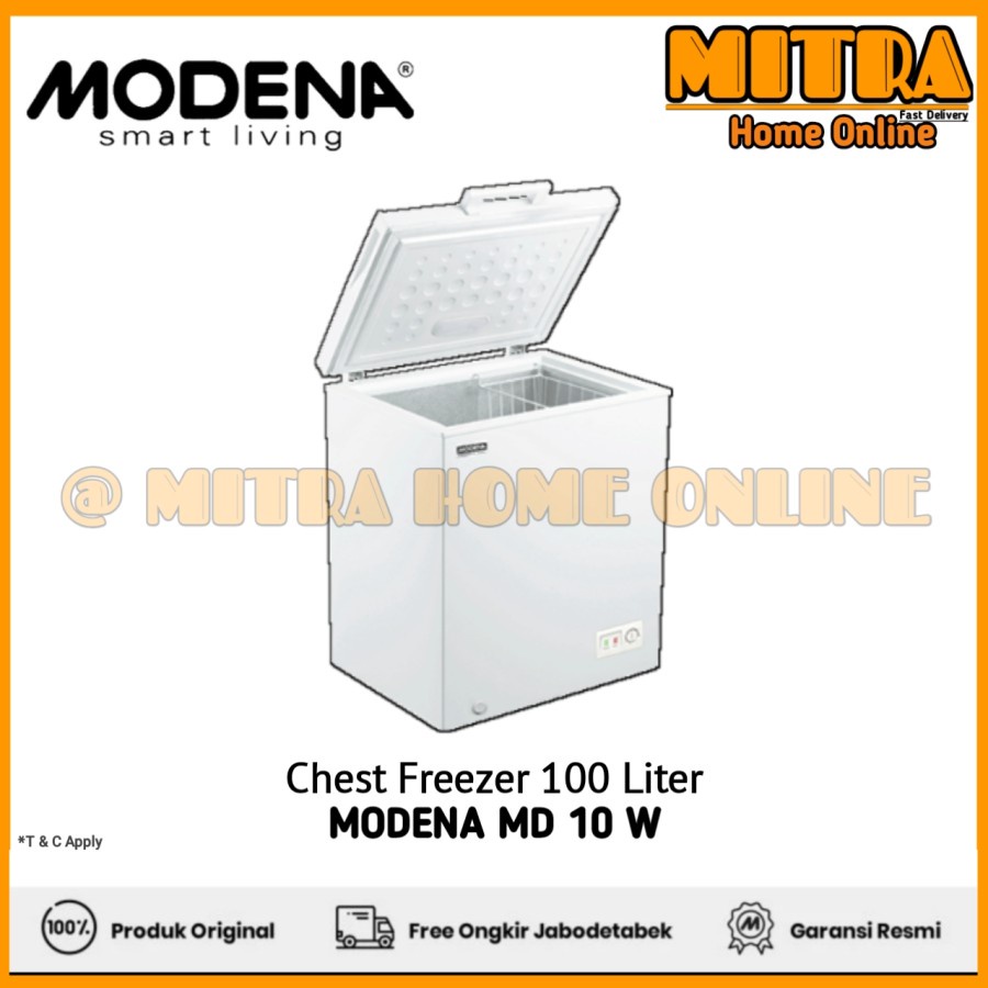Jual MODENA Chest Freezer - MD 10 W (Khusus Jabodetabek) 100 Liter ...