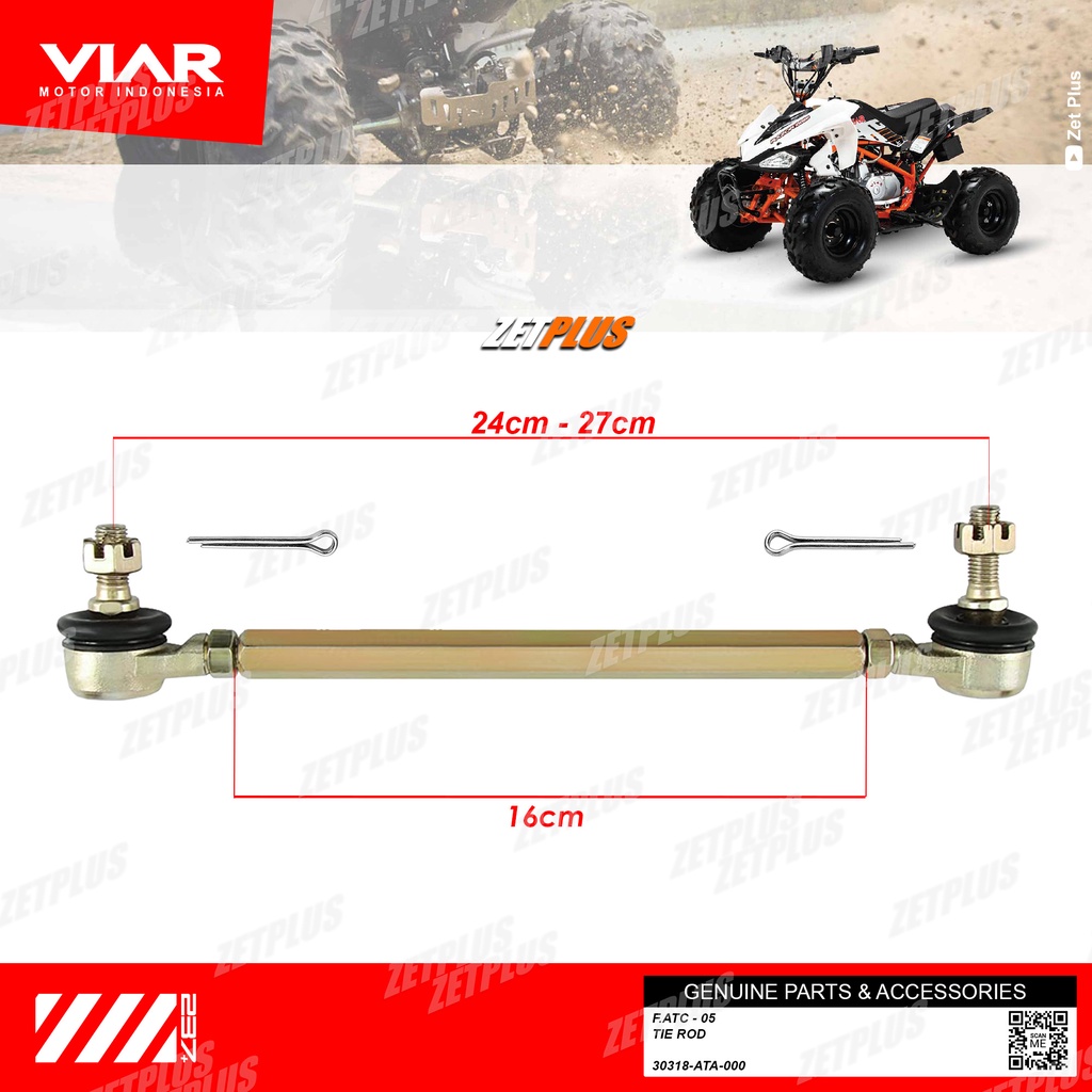 Jual TIE ROD STIR ATV VIAR 100SP /as long tierod razor/terot m10 setir/custom universal | Shopee ...