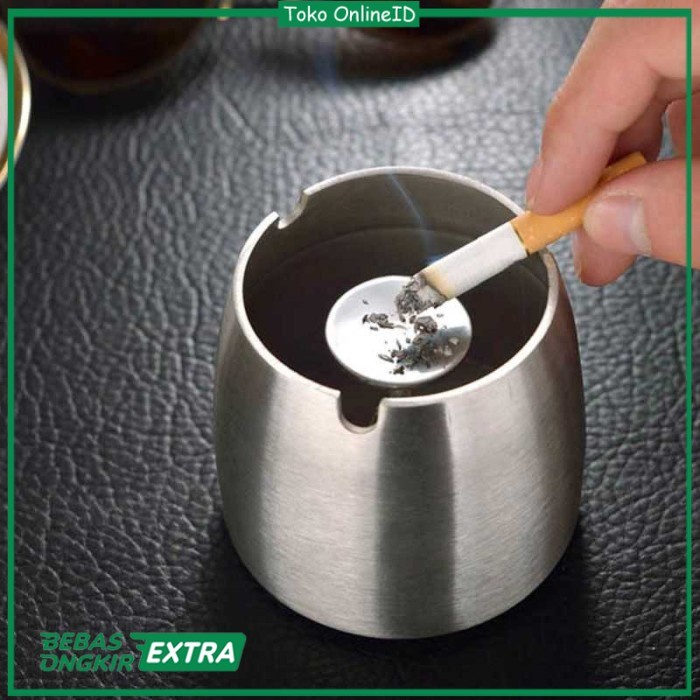 Jual asbak Asbak Rokok Stainless Steel Unik Bulat Model Putar Portable ...